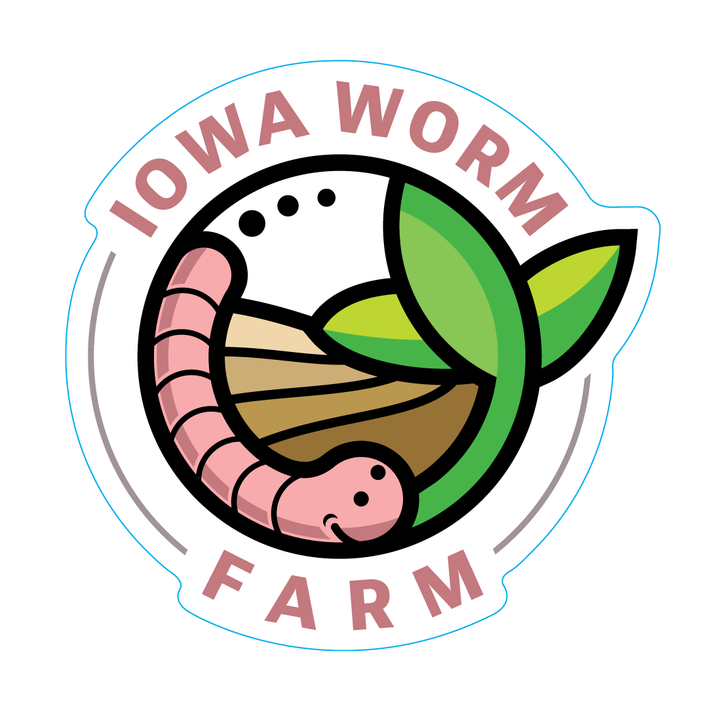 Iowa Worm Farm Logo Sticker - Round | Weatherproof Vinyl
